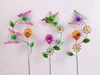 China Colorful Metal Plug In Solar Garden Ornament For Outdoor And Garden Decoration for sale