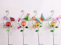 China Colorful Metal Plug In Solar Garden Ornament For Outdoor And Garden Decoration for sale