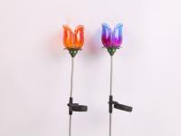 China Solar Metal Flower Decorations Outdoor Plug In Decorations Tulip Flower Sunflower for sale