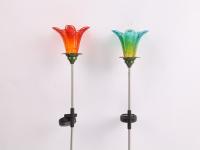 China Solar Metal Flower Decorations Outdoor Plug In Decorations Tulip Flower Sunflower for sale