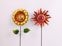 China Solar Metal Flower Decorations Outdoor Plug In Decorations Tulip Flower Sunflower for sale