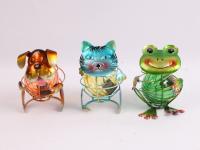 China Animal Shape Iron Solar Garden Ornament with LED Garden Metal Decorations for sale