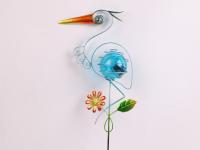 China Metal Solar Garden Ornament With LED Outdoor Plug In Flamingos Cranes Peacocks for sale