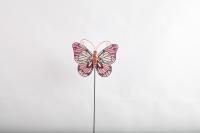 China Hollow Out Colorful Metal Butterfly Outdoor Garden Decorations with Glass Beads for sale