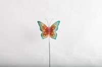 China Hollow Out Colorful Metal Butterfly Outdoor Garden Decorations with Glass Beads for sale