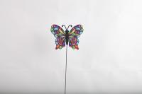China Hollow Out Colorful Metal Butterfly Outdoor Garden Decorations with Glass Beads for sale