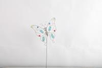 China Hollow Out Colorful Metal Butterfly Outdoor Garden Decorations with Glass Beads for sale