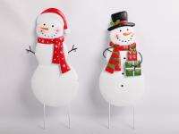 China Custom Metal Christmas Garden Decorations - Santa Claus Snowman Elk Designs - 500pcs Minimum Order, 60-80 Day Delivery for sale