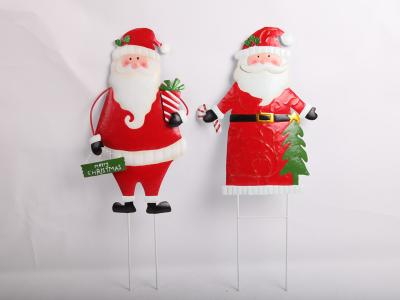 China Custom Metal Christmas Garden Decorations - Santa Claus Snowman Elk Designs - 500pcs Minimum Order, 60-80 Day Delivery for sale