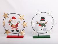 China Custom Metal Christmas Ornaments - Durable Iron Snowman, Santa & Elk Decorations with 500pcs MOQ and 60-80 Day Delivery for sale