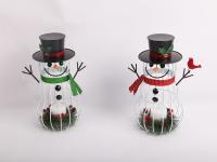 China Snowman Lantern Ornament Indoor Metal Christmas Decorations Crafts Customized for sale