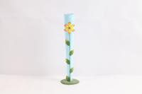 China Tall Iron Vase With Round Bottom Plate Exquisite With Metal Flower Decor for sale