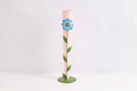 China Tall Iron Vase With Round Bottom Plate Exquisite With Metal Flower Decor for sale