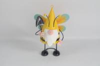 China 25cm Tall Iron Yellow Gnome Metal Garden Decoration Yard Ornaments for sale
