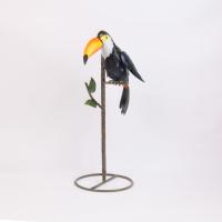 China Artistic Vintage Style Weatherproof Metal Parrot Silhouette Garden Decoration for sale