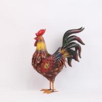 China Captivating Colorful Metal Rooster Garden Ornament for sale