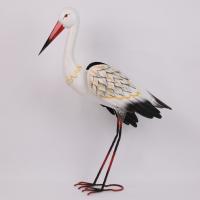 China Iron Long Legs Crane Nature Weatherproof Metal Animal Garden Ornament Durable Design for sale