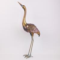 China Metallic Iron Crane Decor Animal Garden Ornament for Medium Gardens for sale