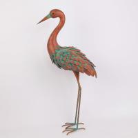 China Iron Crane Vintage Animal Metal Garden Statues Add a Touch of Nostalgia to Your Garden for sale
