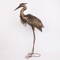 China Iron Crane Vintage Animal Metal Garden Statues Add a Touch of Nostalgia to Your Garden for sale