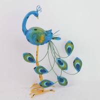 China Iron Peacock Multicolor Weatherproof Animal Garden Figurines for Your Outdoor Wonderland for sale