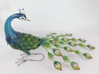China Iron Peacock Multicolor Weatherproof Animal Garden Figurines for Your Outdoor Wonderland for sale