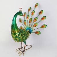 China Iron Peacock Multicolor Weatherproof Animal Garden Figurines for Your Outdoor Wonderland for sale