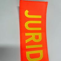 China Self Adhesive Cotton Custom Embroidered Labels For Clothing Hem for sale