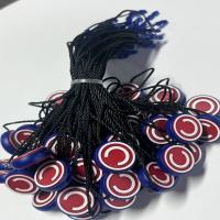 China Circular Price Garment Tag Fastener Gold Embossed Black Polyester Thread for sale