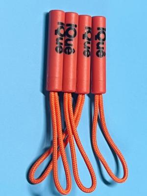 China Waterproof Orange Plastic Swing Cord Zipper Puller For Clothes Jumpsuit for sale