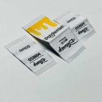 China Custom Woven Clothing Labels Garment Tags 0.4mm Logo 5000pcs for sale