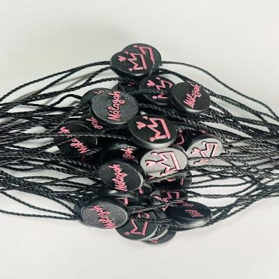 China Tailor Made Elastic Knotted Black Hang Tag String Rope Accessories Custom for sale