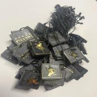 China Garment Swing Price Tag Fasteners Black Hanging Tags Strings OEM for sale