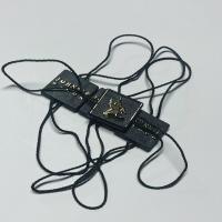 China Garment Swing Price Tag Fasteners Black Hanging Tags Strings OEM for sale