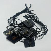 China Garment Swing Price Tag Fasteners Black Hanging Tags Strings OEM for sale