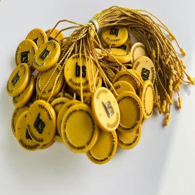 China 10 Inch Yellow Plastic Tag Fastener Loop Lock Pins Tag For Clothing for sale