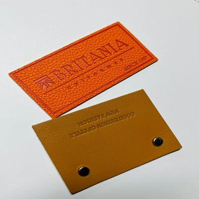China Rectangle Shape Custom Leather Labels for Garment Label Promotion for sale