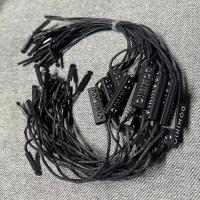 China Plain Black Hang Tag String 7 Inches Cotton Durable Cotton Fabric Ideal for Clothing Tags and Product Identification for sale