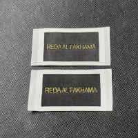China Ultrasonic Cut With End Fold Woven Clothing Labels Customized Soft Fabric Tags Ideal for Clothing Branding and Textile for sale