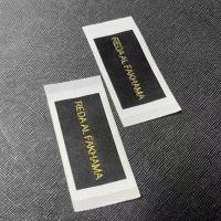 China Ultrasonic Cut With End Fold Woven Clothing Labels Customized Soft Fabric Tags Ideal for Clothing Branding and Textile for sale