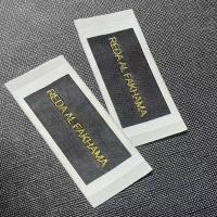 China Ultrasonic Cut With End Fold Woven Clothing Labels Customized Soft Fabric Tags Ideal for Clothing Branding and Textile for sale