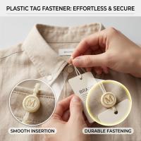 China Wipe With A Soft Cloth Plastic Tag Fastener Garment Tagging Custom Rope Length Strong Durable Label Attachment Solution for sale