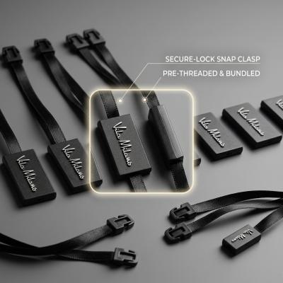China 100 Pieces Black Hang Tag String Plain Rectangle Durable Strong Suitable for Garment Accessories Packaging and Labeling for sale