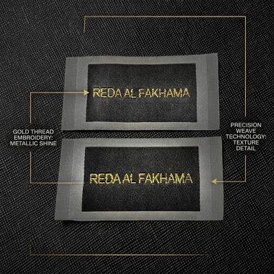 China Ultrasonic Cut With End Fold Woven Clothing Labels Customized Soft Fabric Tags Ideal for Clothing Branding and Textile for sale