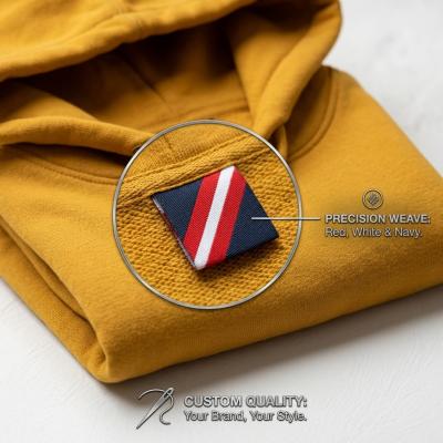 China 0.4mm Logo Thickness Woven Clothing Labels Customized with CDR Artwork File for sale
