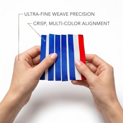 China Colorfast Wash Resistant Woven Clothing Labels Fade Proof 50 Washes Garment Tags Custom Logo for sale