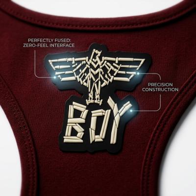 China Heat Transfer Clothing Bespoke Woven Labels Jeans Shirt Tags TPU for sale
