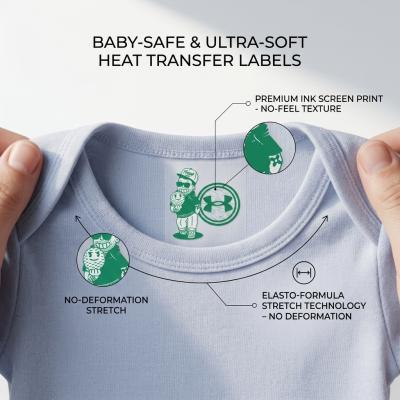 China Express Shipping and Ink Screen Printing Heat Transfer Clothing Labels for Pet Size 38*54mm for sale