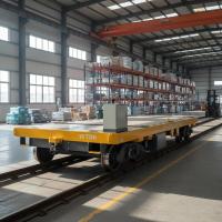 China 10 Ton Rail Guided Battery Powered Electric Transfer Trolley for Industrial Warehouse Transport for sale