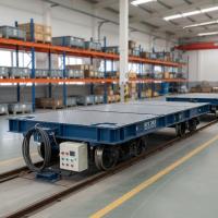 China 10 Ton Loading Capacity 380V Cable-Powered Rail Transfer Cart with 30m/min Transfer Speed for Industrial Use for sale